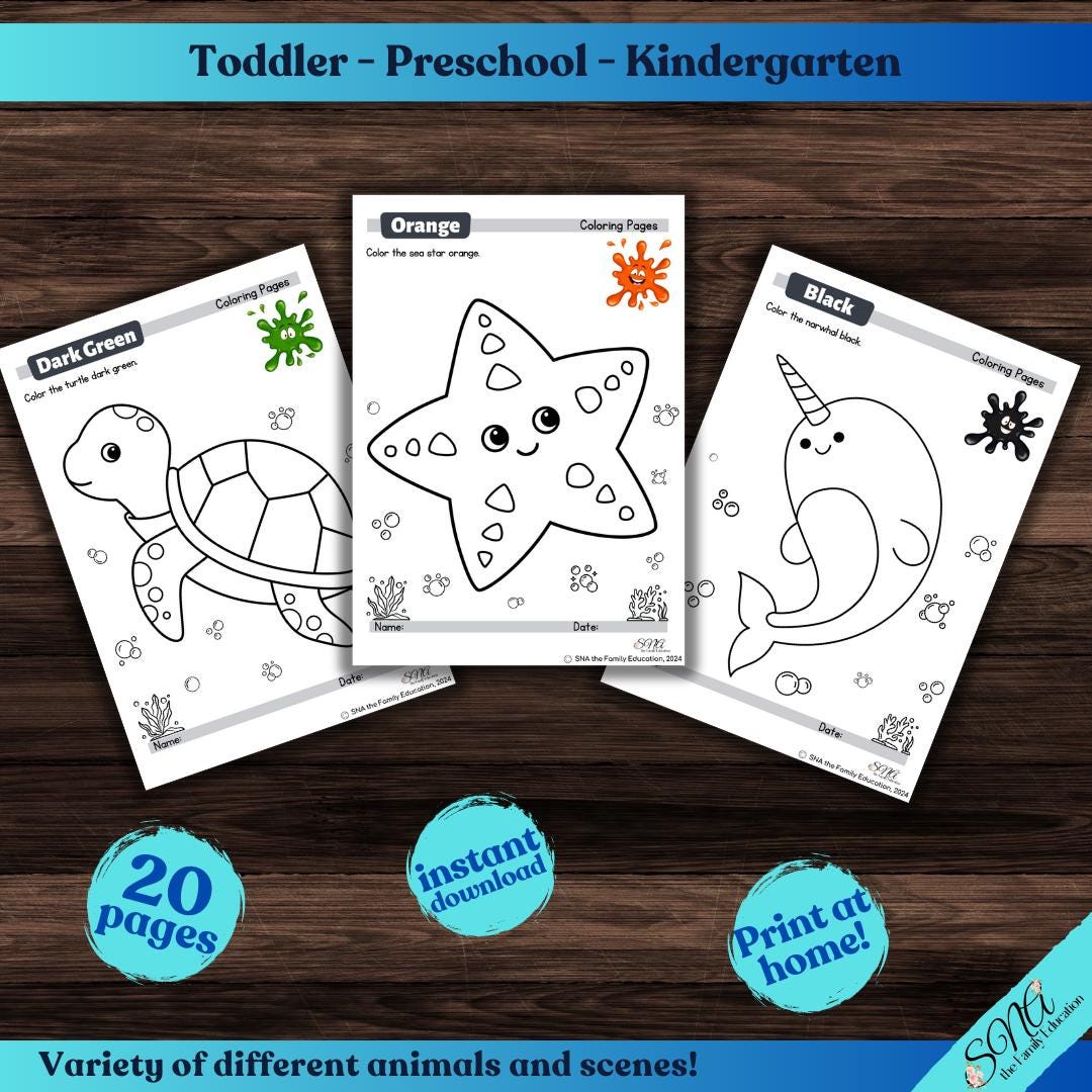 Ocean Animals Coloring Pages, Sea Animals, Sea Life, Toddler, Preschool ...