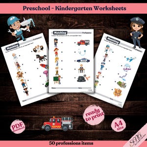 Professions Matching Activity Community Helpers Printables Brain ...