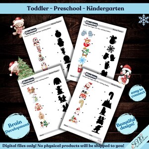 Winter Theme Shadow Matching Worksheets, Activity, Games for Toddler ...