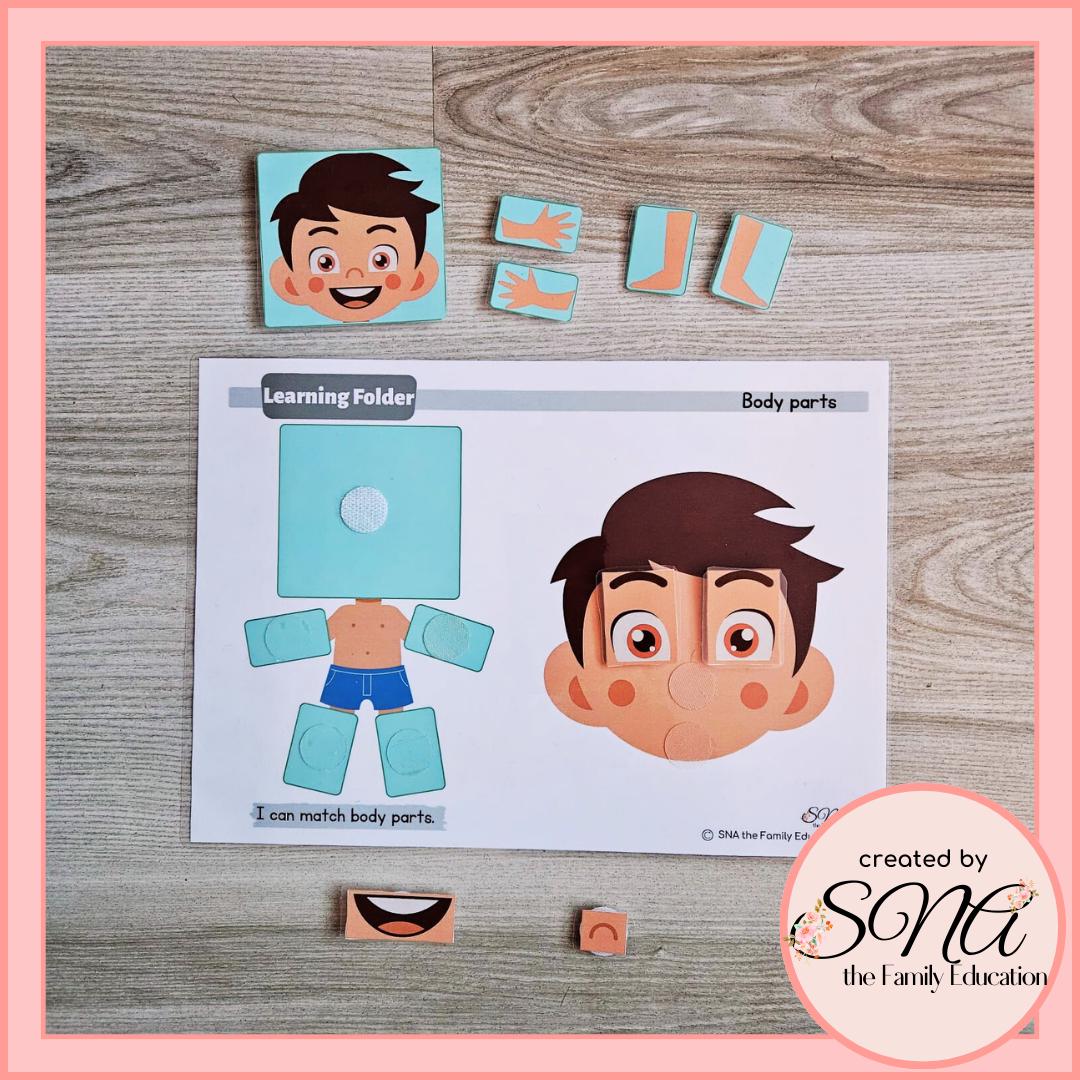 Body Parts, File Folder Game, Learning Folder, Busy Quiet Book, Busy ...