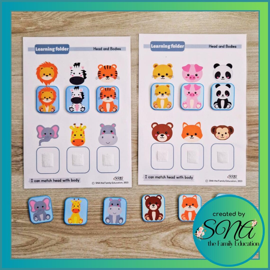 Head & Body, File Folder Game, Learning Folder, Busy Quiet Book, Busy ...