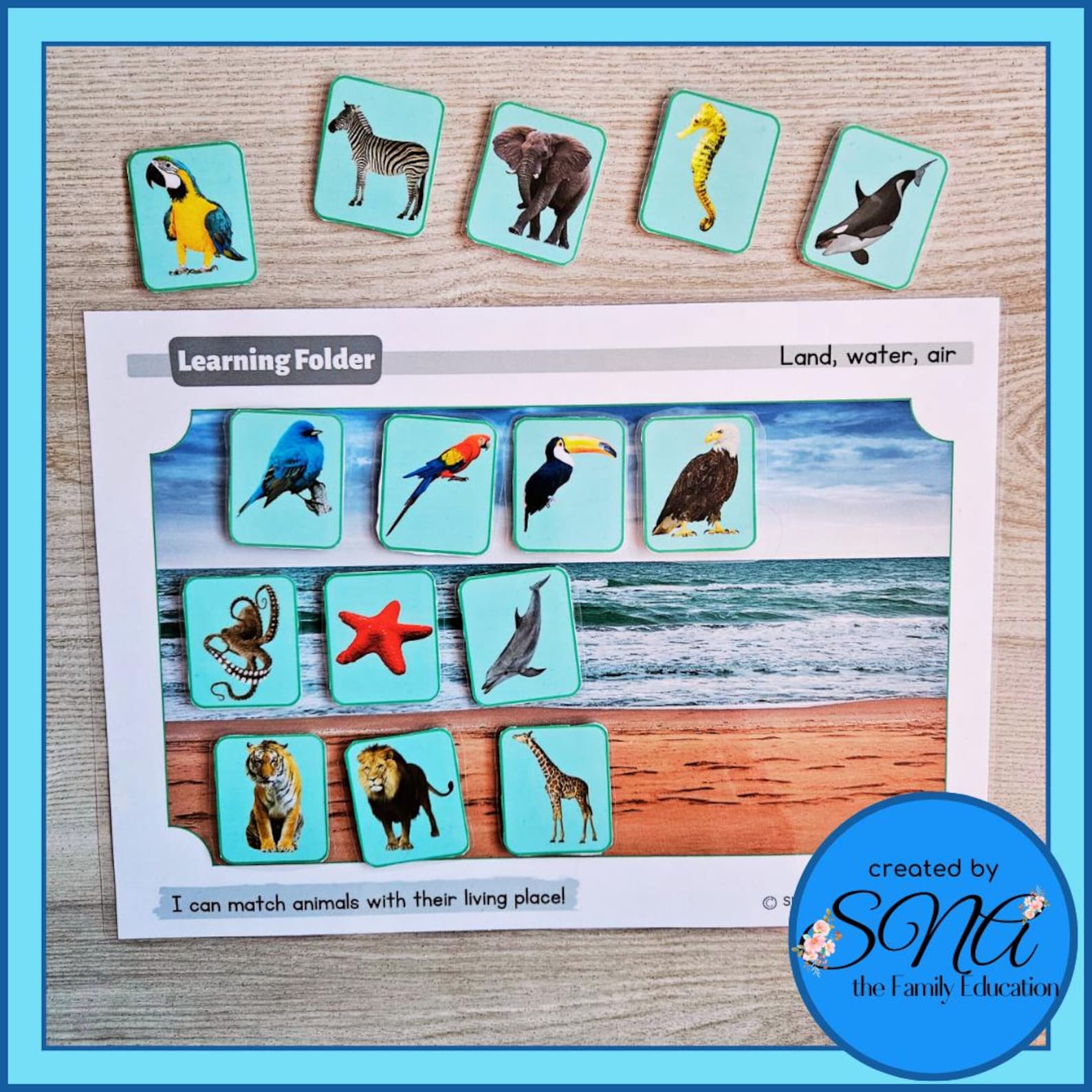 Land Water Air, File Folder Game, Learning Folder, Busy Quiet Book ...