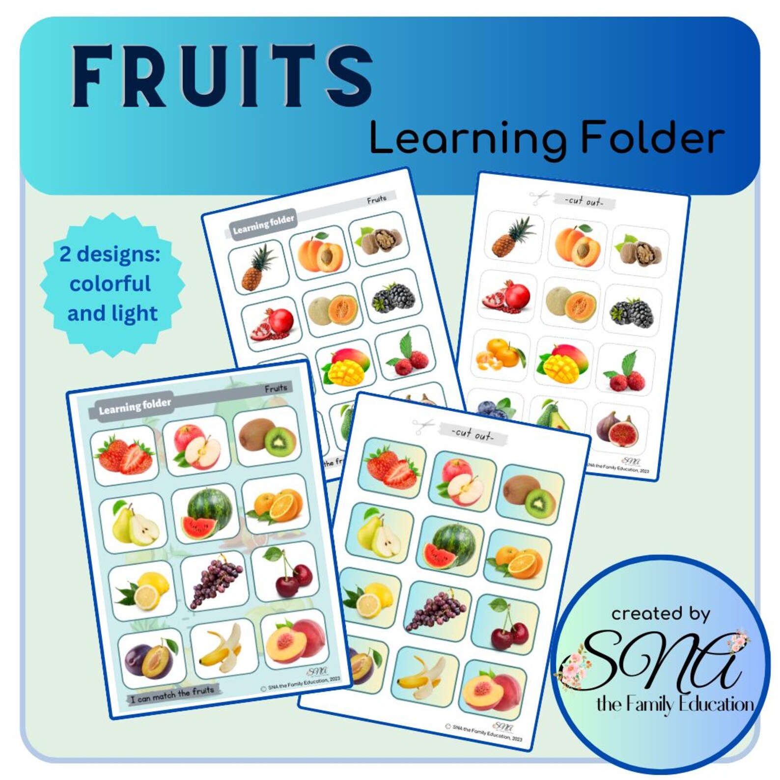 Fruits, File Folder Game, Learning Folder, Busy Quiet Book, Busy Binder ...