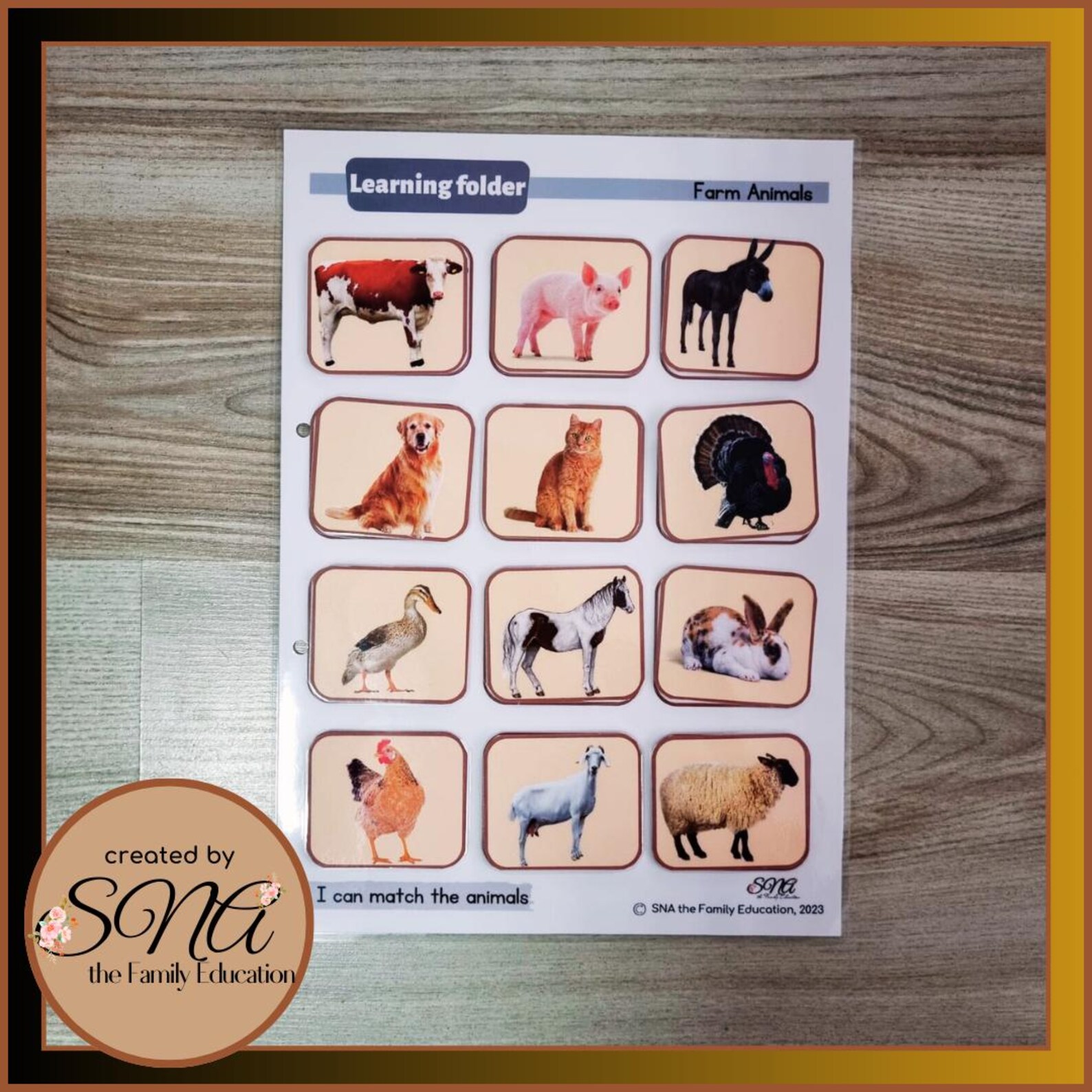 Farm Animals, File Folder Game, Learning Folder, Busy Quiet Book, Busy ...