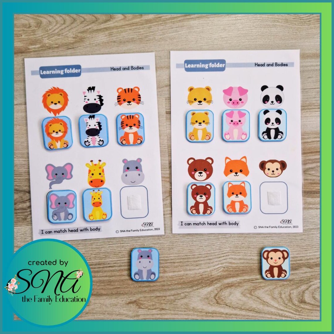 Head & Body, File Folder Game, Learning Folder, Busy Quiet Book, Busy ...