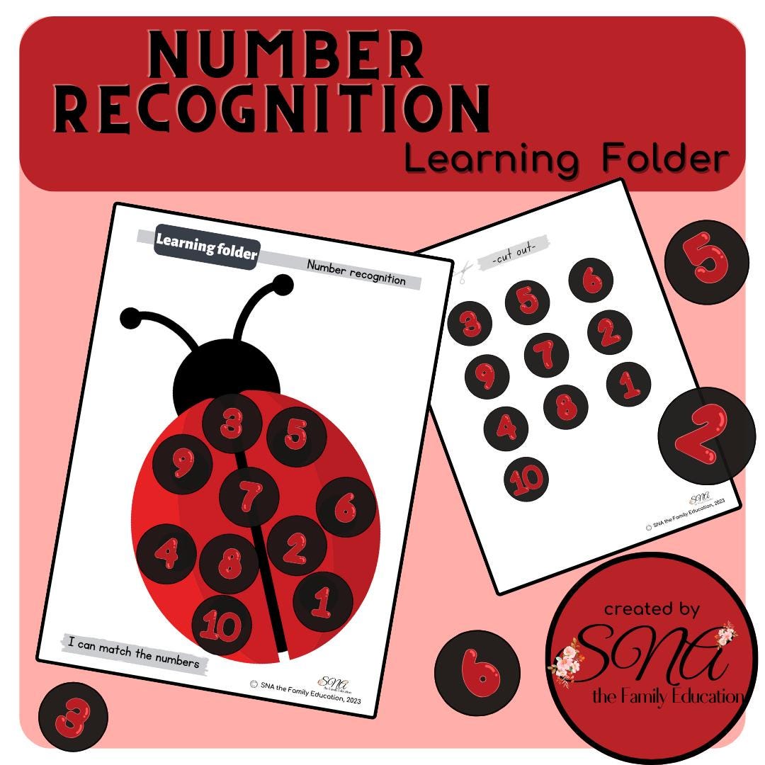 Learn Number Recognition, File Folder Game, Learning Folder, Busy Quiet ...
