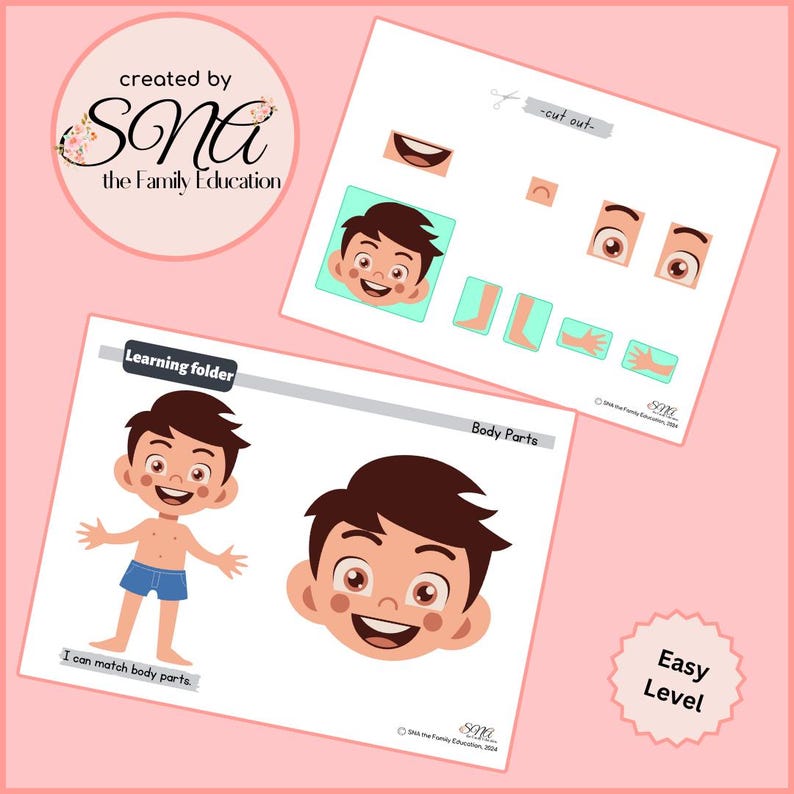 Body Parts, File Folder Game, Learning Folder, Busy Quiet Book, Busy ...