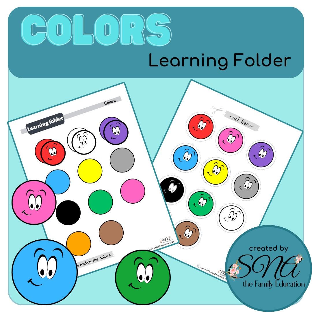 Color Sorting, File Folder Game, Learning Folder, Busy Quiet Book, Busy ...