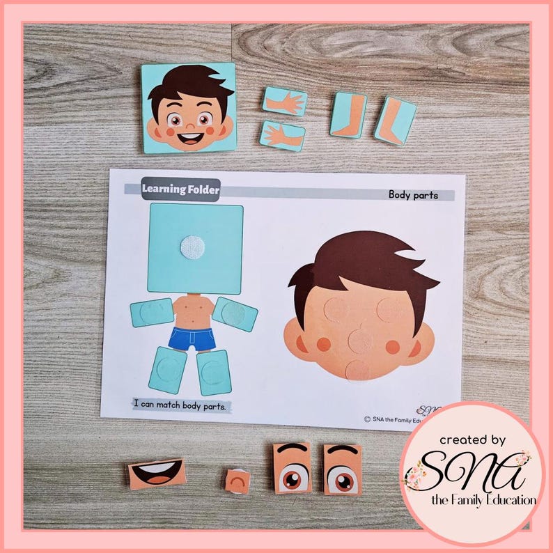 Body Parts, File Folder Game, Learning Folder, Busy Quiet Book, Busy ...