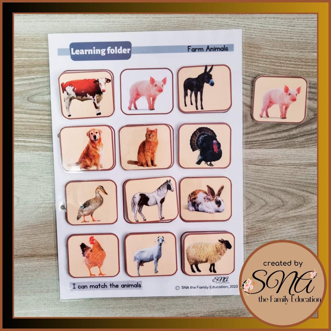 Farm Animals, File Folder Game, Learning Folder, Busy Quiet Book, Busy ...