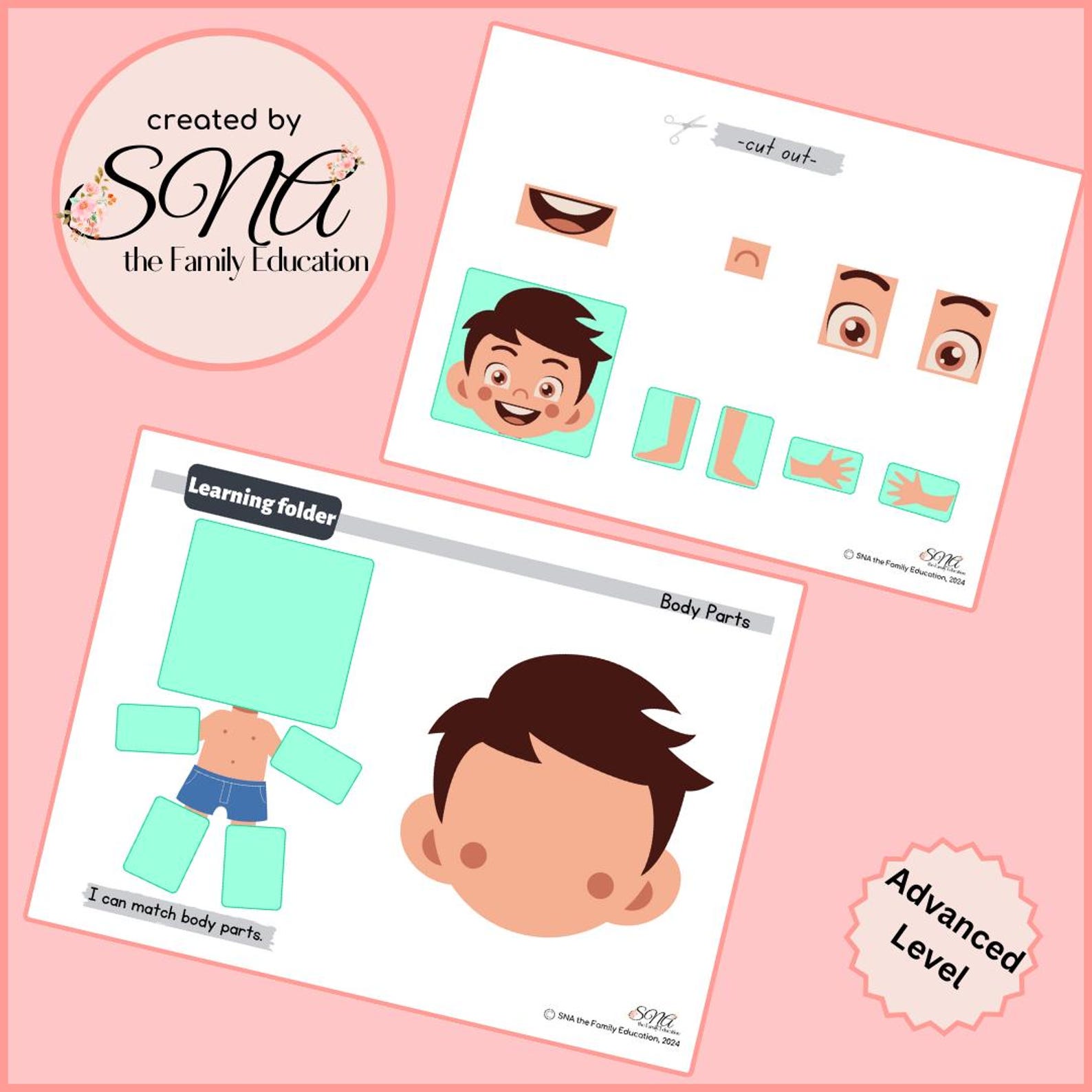 Body Parts, File Folder Game, Learning Folder, Busy Quiet Book, Busy ...