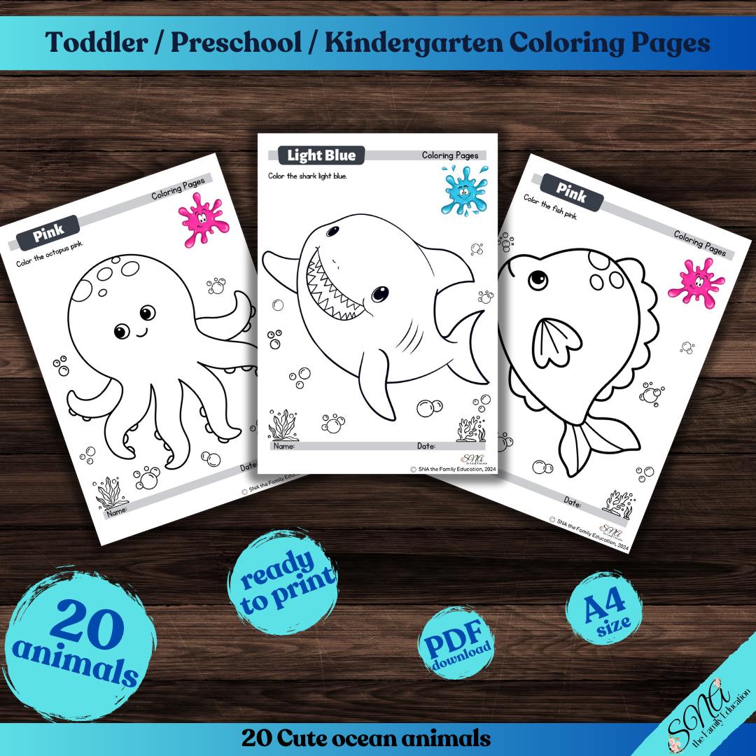 Ocean Animals Coloring Pages, Sea Animals, Sea Life, Toddler, Preschool ...