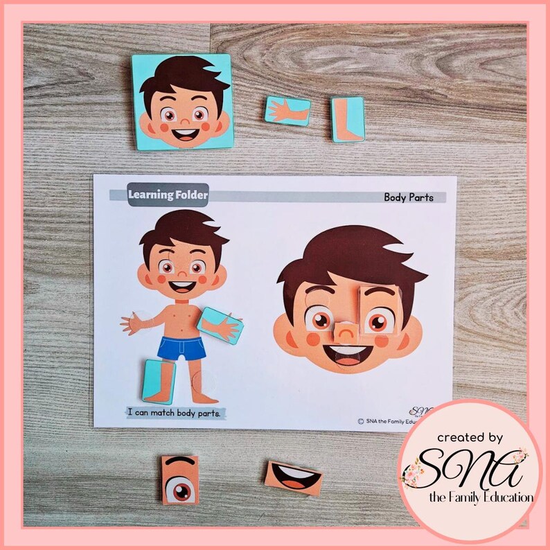 Body Parts, File Folder Game, Learning Folder, Busy Quiet Book, Busy ...