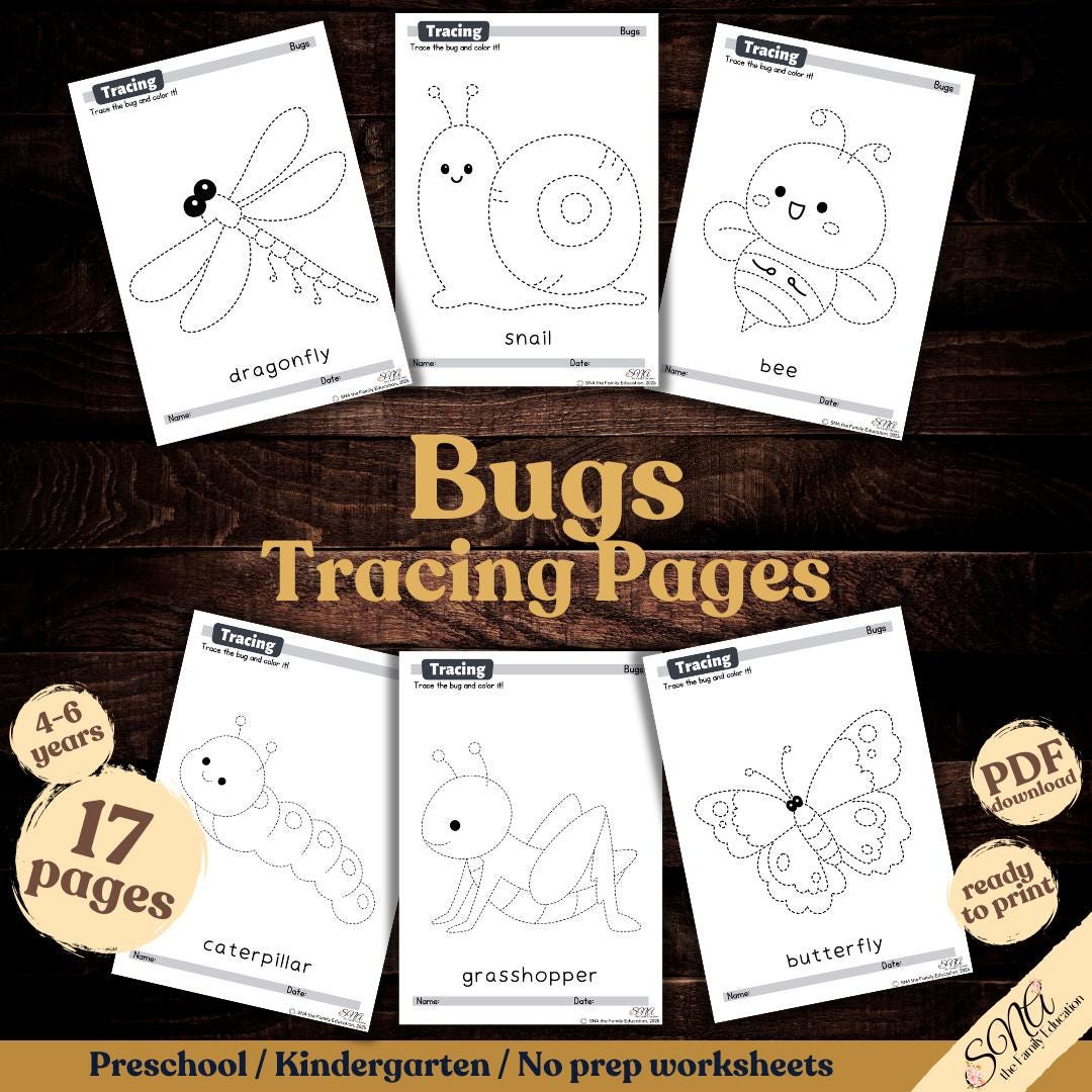Bugs Spring Tracing Pages Prewriting Tracing Lines Coloring Pages Book ...