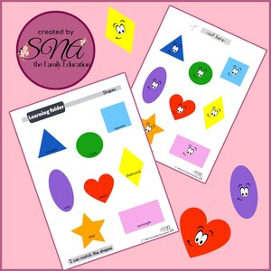 Shapes, File Folder Game, Learning Folder, Busy Quiet Book, Busy Binder ...