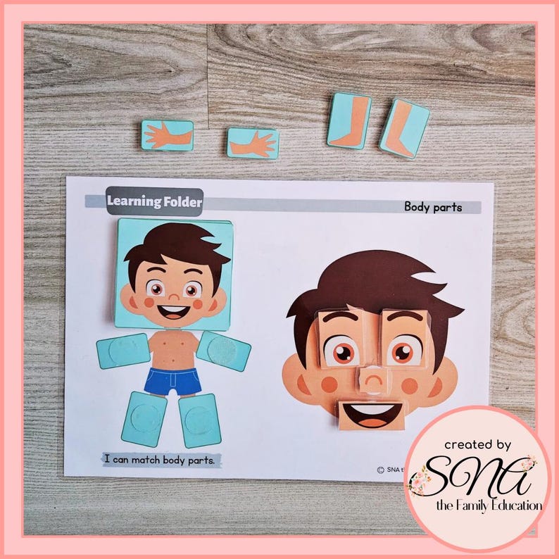 Body Parts, File Folder Game, Learning Folder, Busy Quiet Book, Busy ...