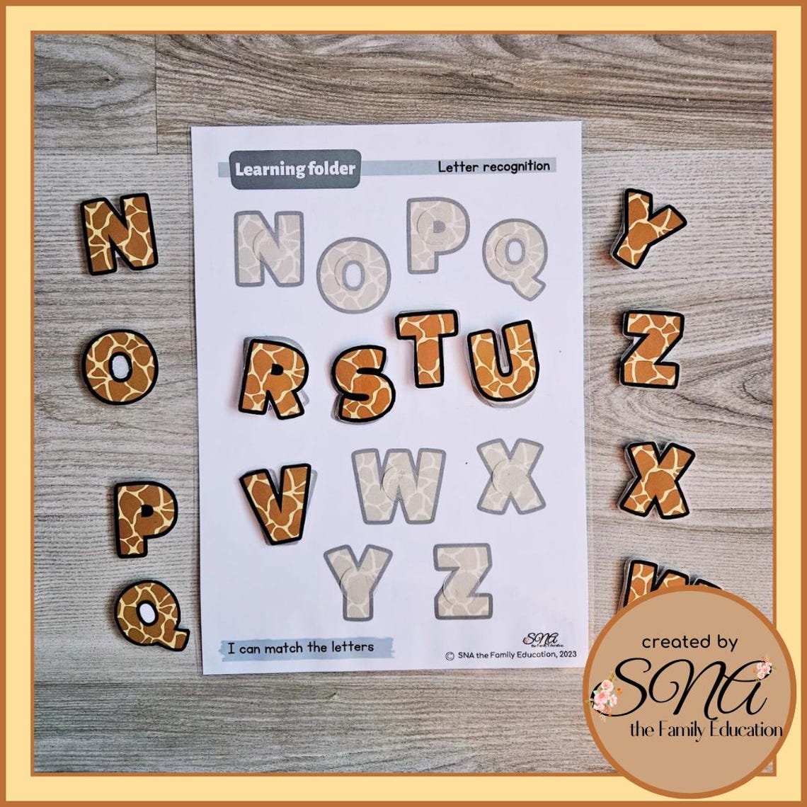Letter Recognition Learning Folder: Safari Matching Game - Etsy
