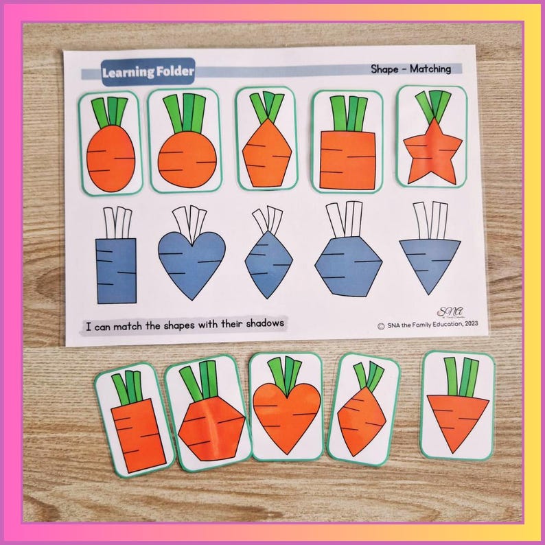 Carrot Learn Shapes, File Folder Game, Learning Folder, Busy Quiet Book ...