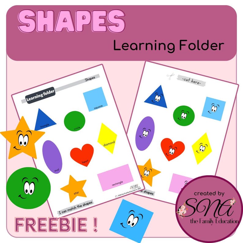 Shapes, File Folder Game, Learning Folder, Busy Quiet Book, Busy Binder ...