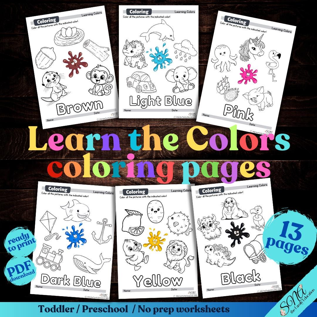 Colors Coloring Pages Learning Colors Coloring Book Worksheets ...