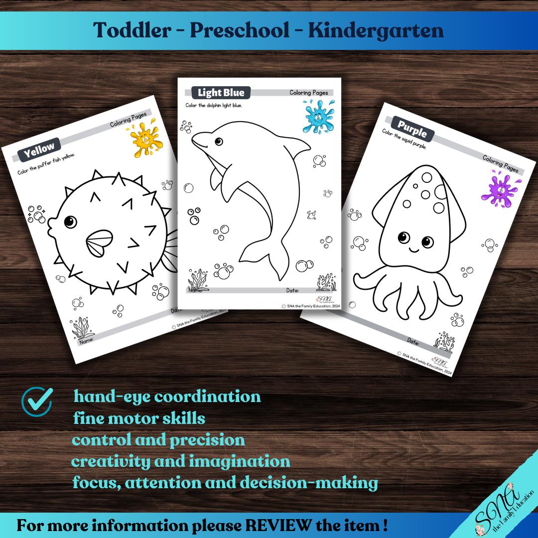 Ocean Animals Coloring Pages, Sea Animals, Sea Life, Toddler, Preschool ...