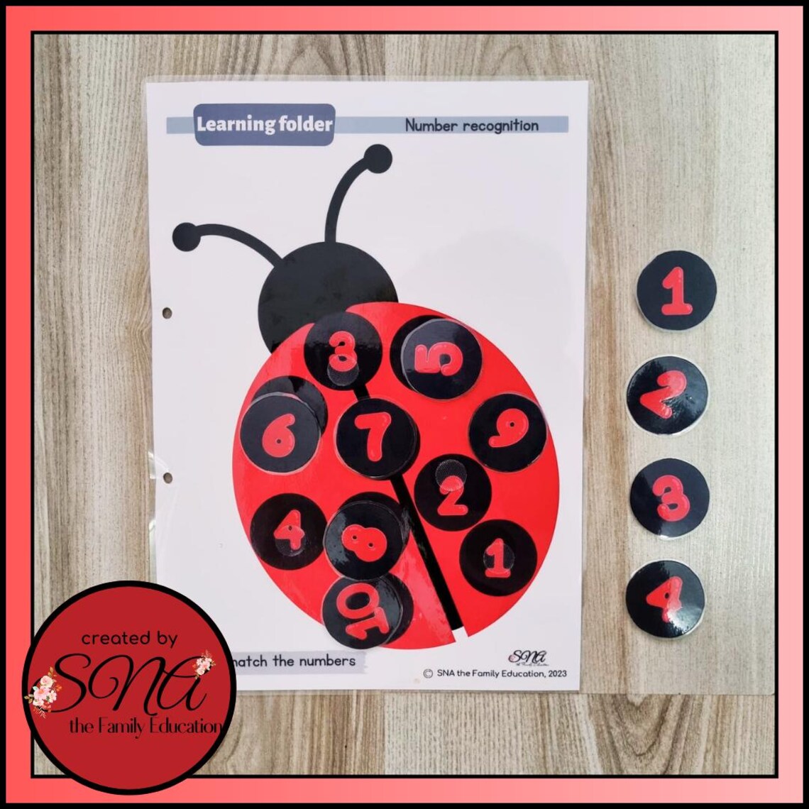 Number Recognition Learning File Folder: Ladybug Matching Game (PDF ...