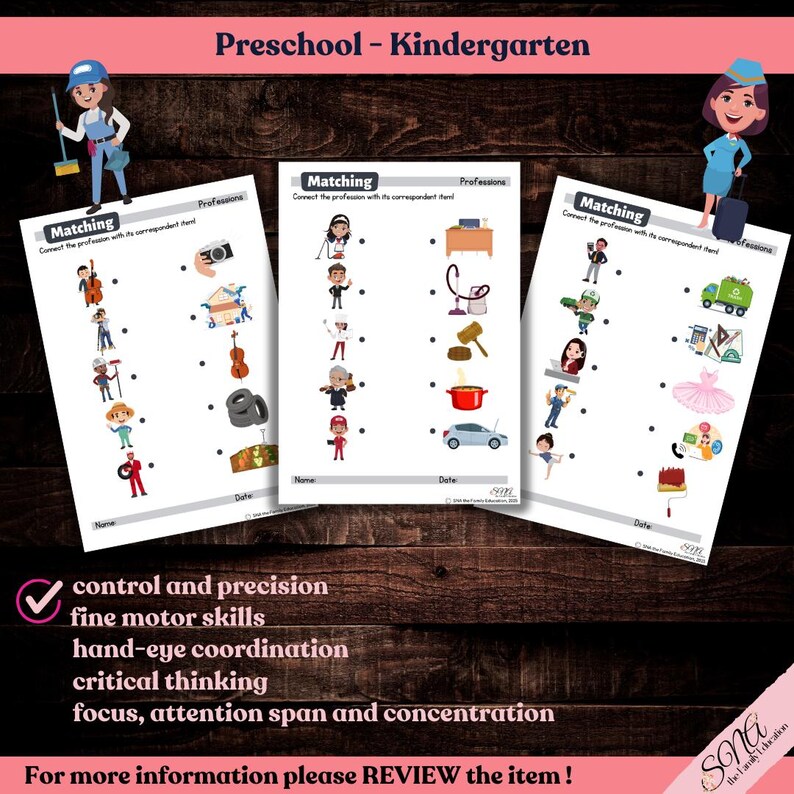 Professions Matching Activity Community Helpers Printables Brain ...