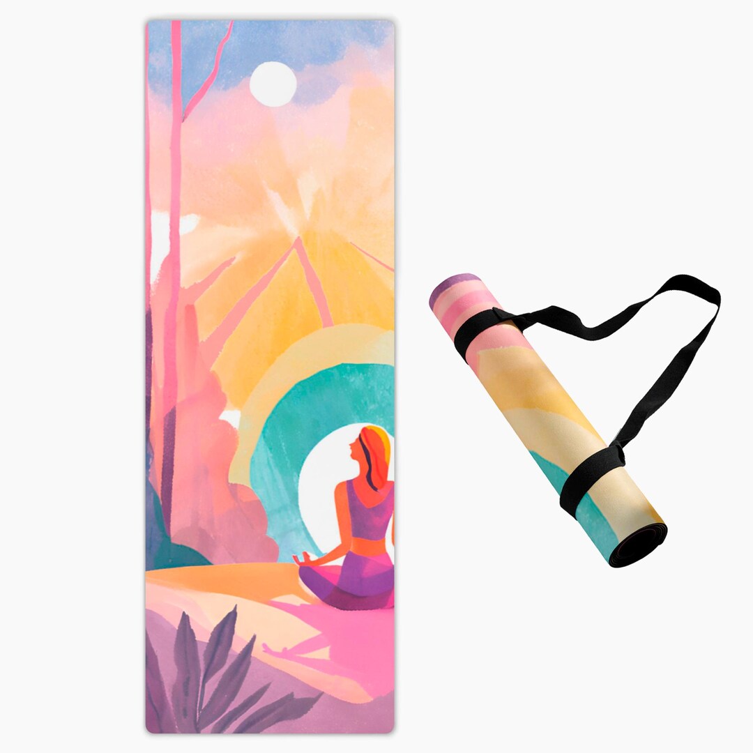 Personalized Sunrise Yoga Mat – Non Slip Suede Eco Friendly Meditation ...