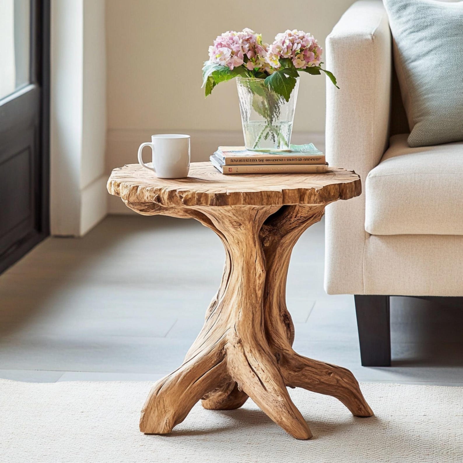 Handcrafted Root Side Table for Living Room - Etsy