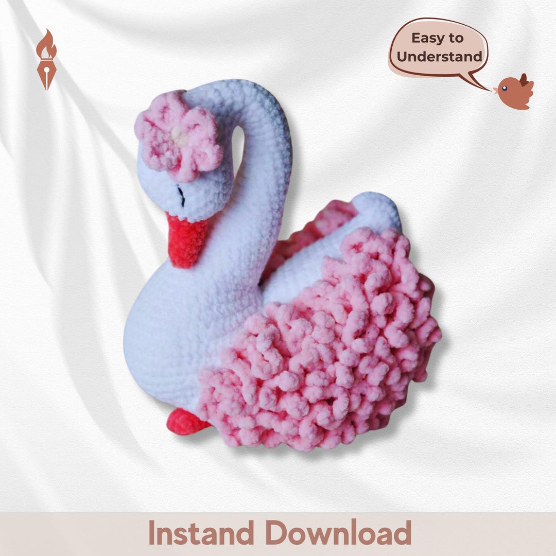 Swan Crochet Pattern PDF in English, Crochet Gift, Crochet Amigurumi ...