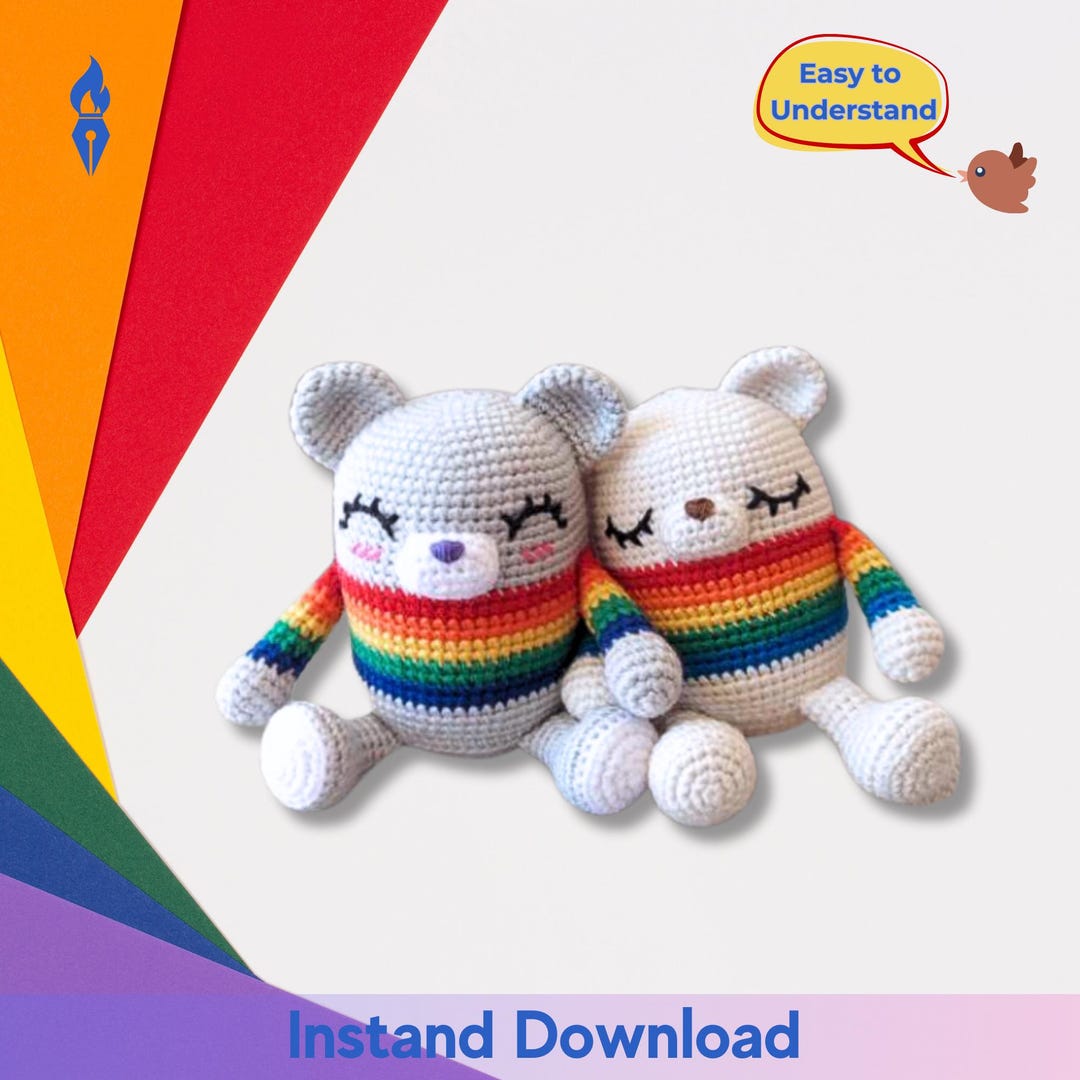 Pride Bears Crochet Pattern PDF in English, Crochet Gift, Crochet ...