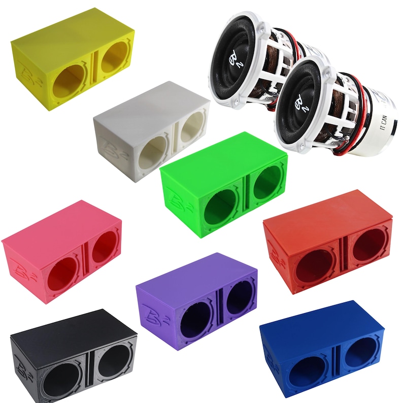 Dual Ported Subwoofer Box Enclosure W/2x B2 Audio Rampage RC2 2" Mini ...