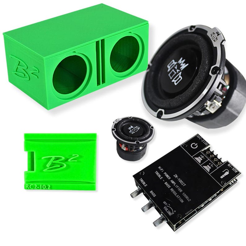 B2 Audio RIOT-2.5 Mini Woofer System 3d-printed Box, Amp & Enclosure ...