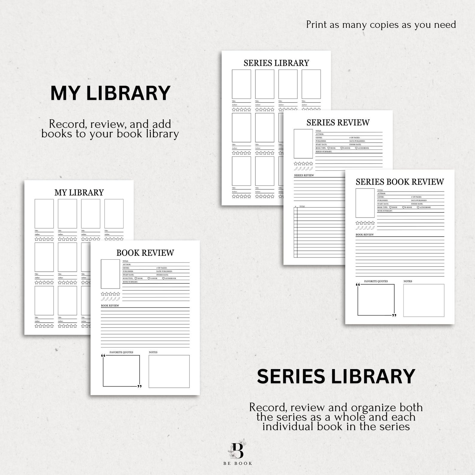 Printable Reading Journal: Book Tracker & Planner, Reading Log (A4, A5 ...