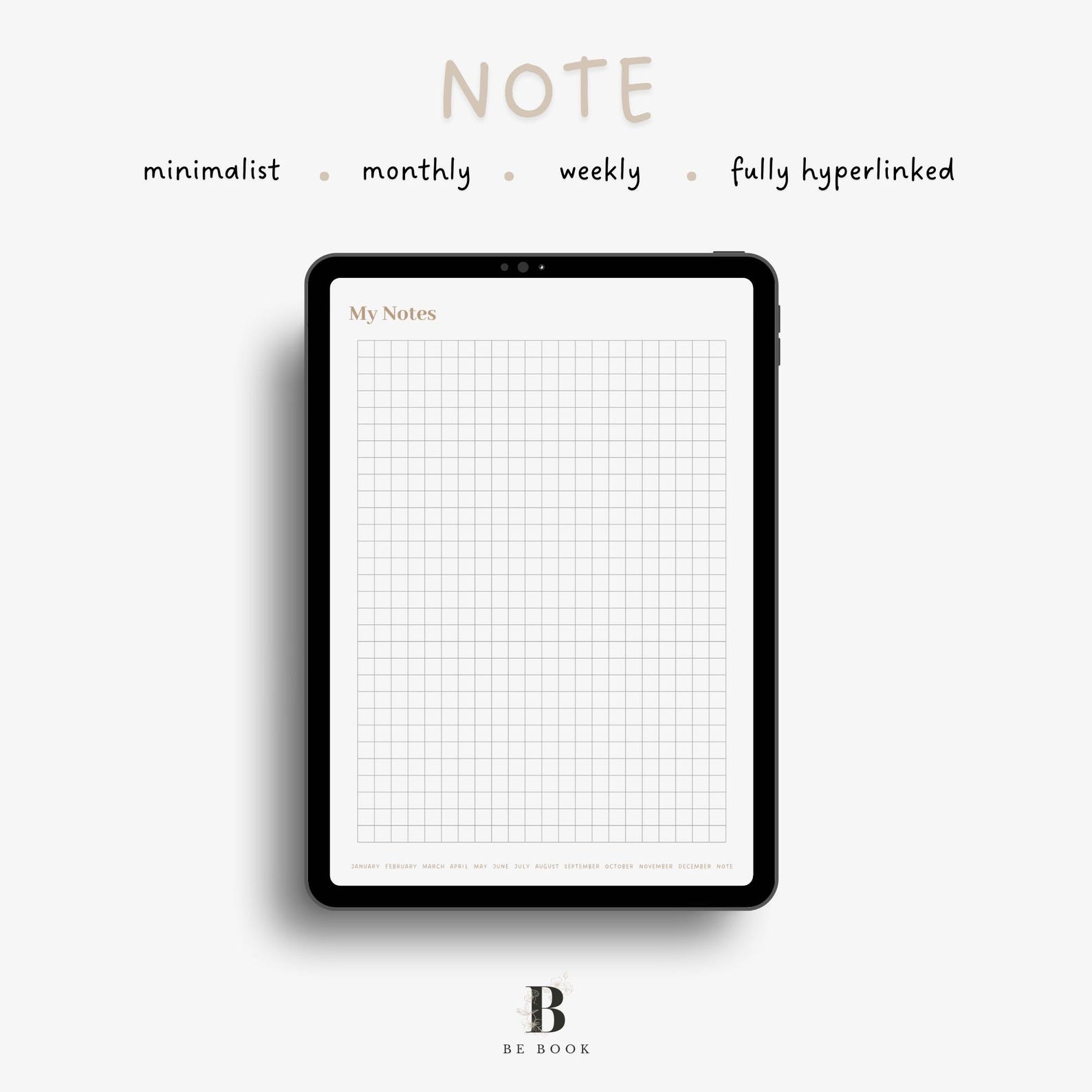 2025 Minimalist Digital Planner | Monthly, Weekly, and Note Page - Etsy