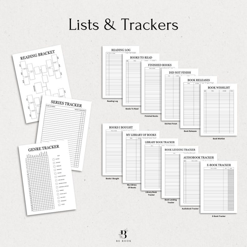 Printable Reading Journal: Book Tracker & Planner, Reading Log (A4, A5, Letter Sizes) (digital ...