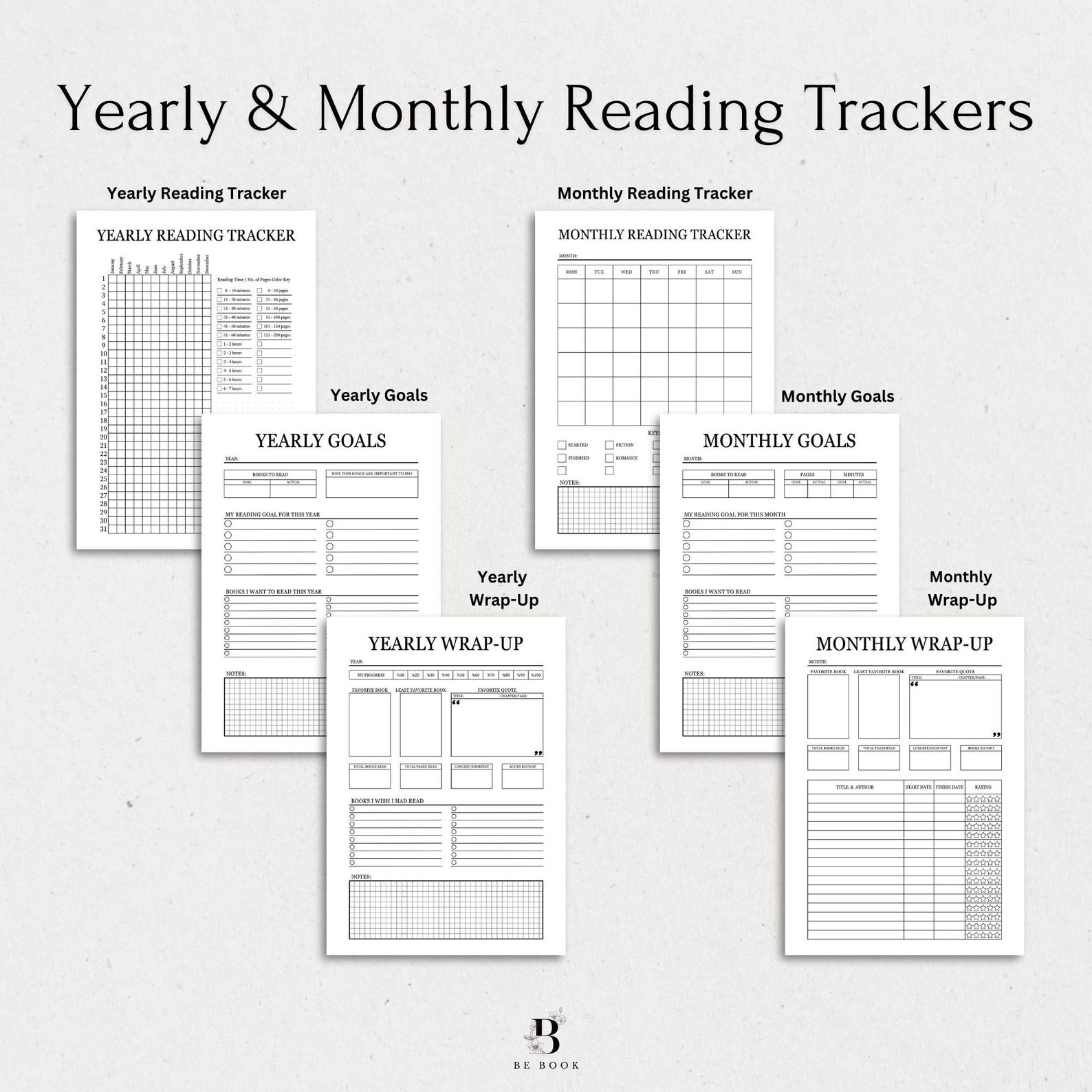 Printable Reading Journal: Book Tracker & Planner, Reading Log (A4, A5 ...
