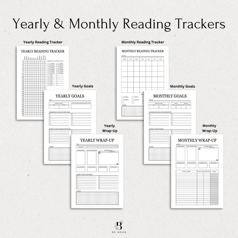 Printable Reading Journal: Book Tracker & Planner, Reading Log (A4, A5 ...