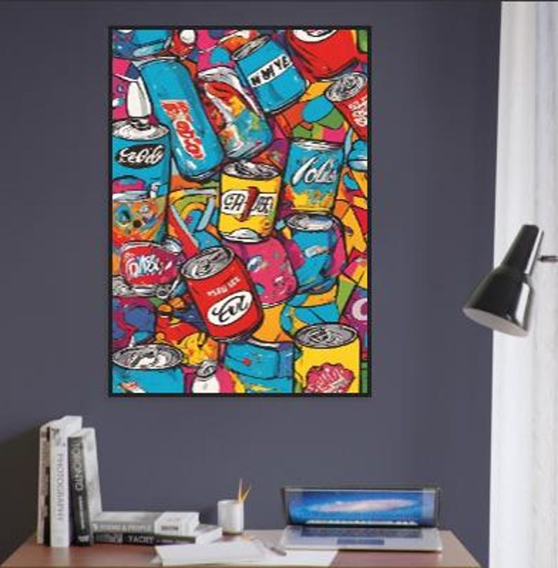 Pop Art Soda Can Poster | Colorful Retro Wall Art - Etsy
