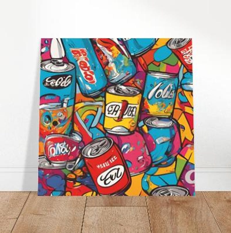 Pop Art Soda Can Poster | Colorful Retro Wall Art - Etsy