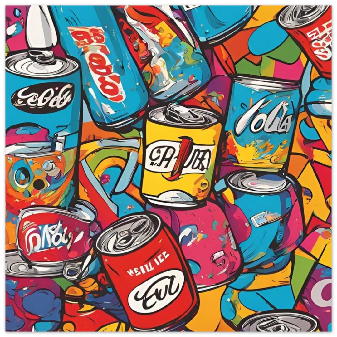 Pop Art Soda Can Poster | Colorful Retro Wall Art - Etsy