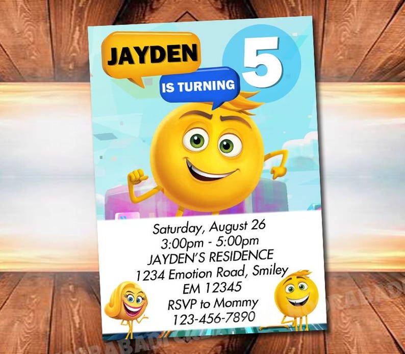 Emoji Birthday Invitation , Emoji Party Invitation , Emoji Invitation ...