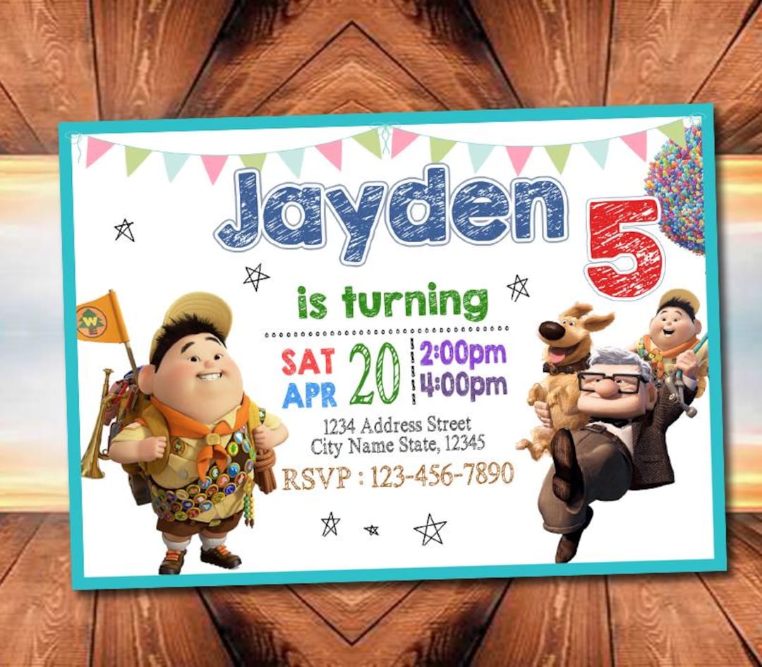 Up Birthday Invitation , up Party Invitation , up Invitation , up ...