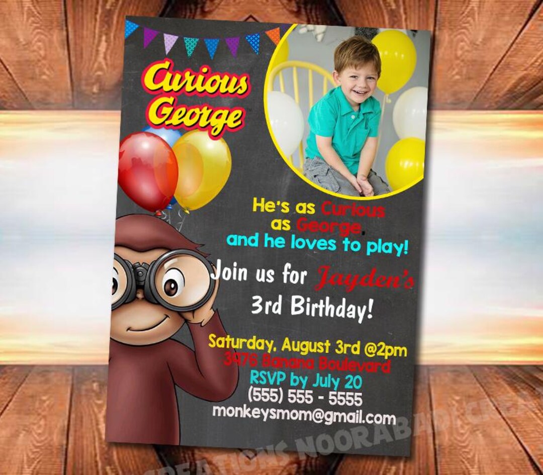 Monkey Birthday Invitation , Monkey Party Invitation , Monkey Invitation , Monkey Printable ...