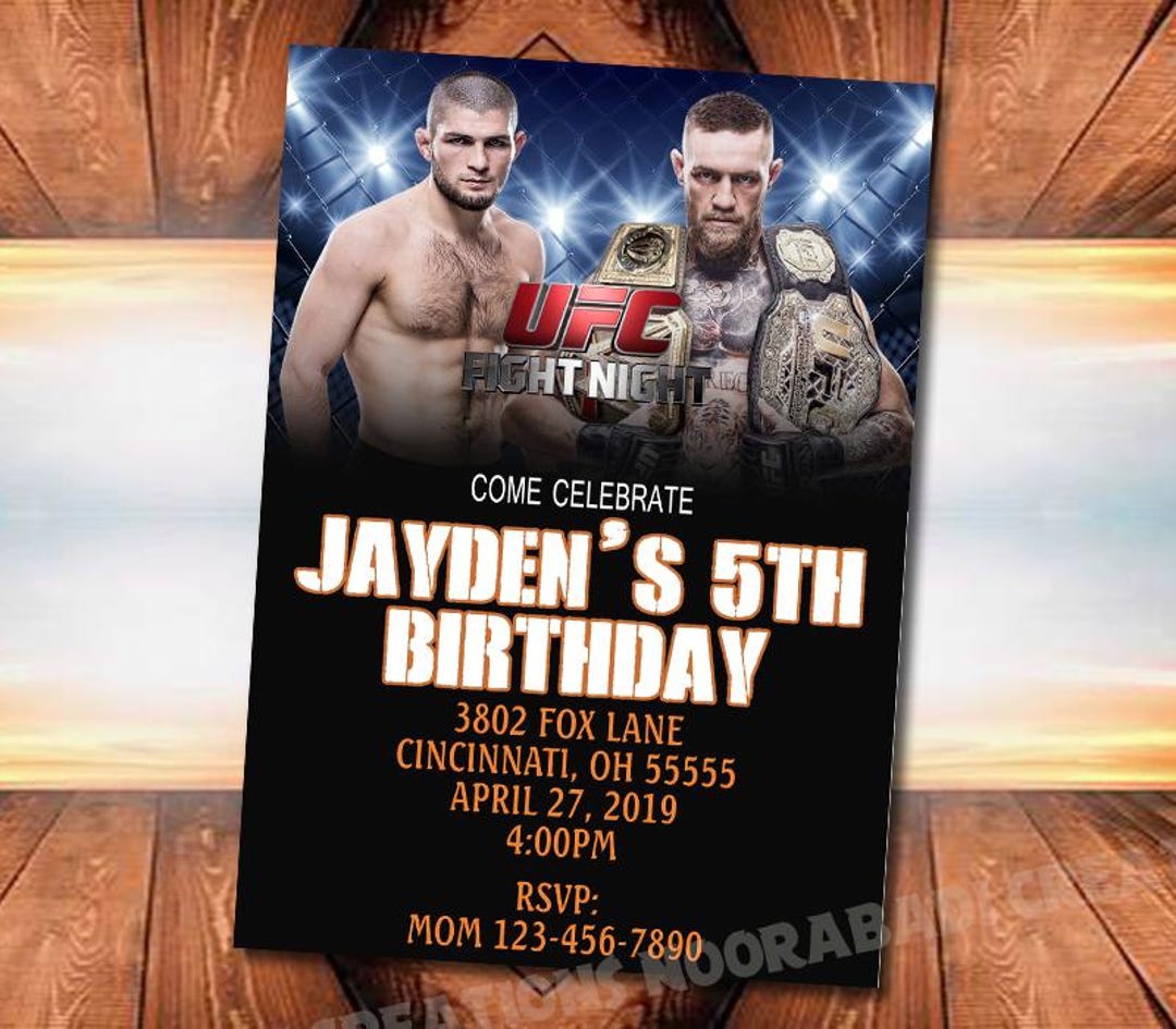 Fighter Birthday Invitation, Fight Night Theme (printable) - Etsy