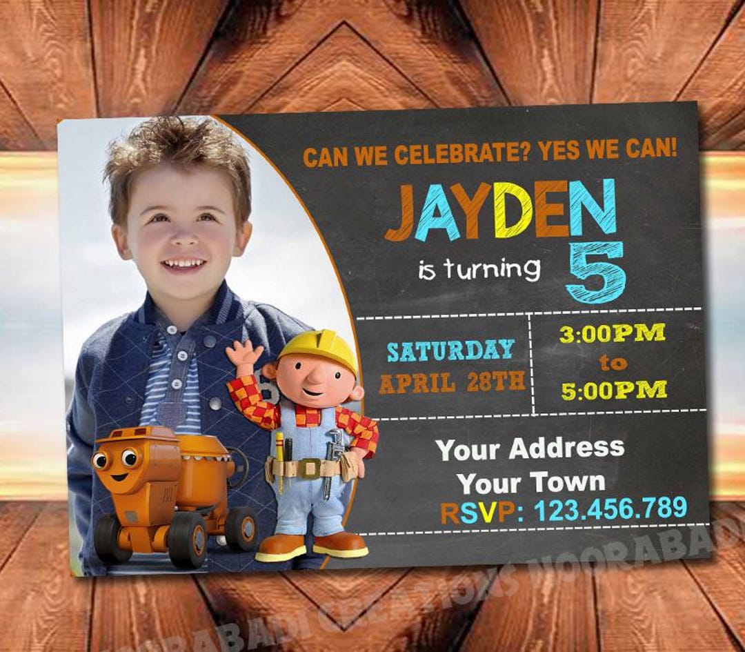 The Builder Birthday Invitation , the Builder Party Invitation , the ...
