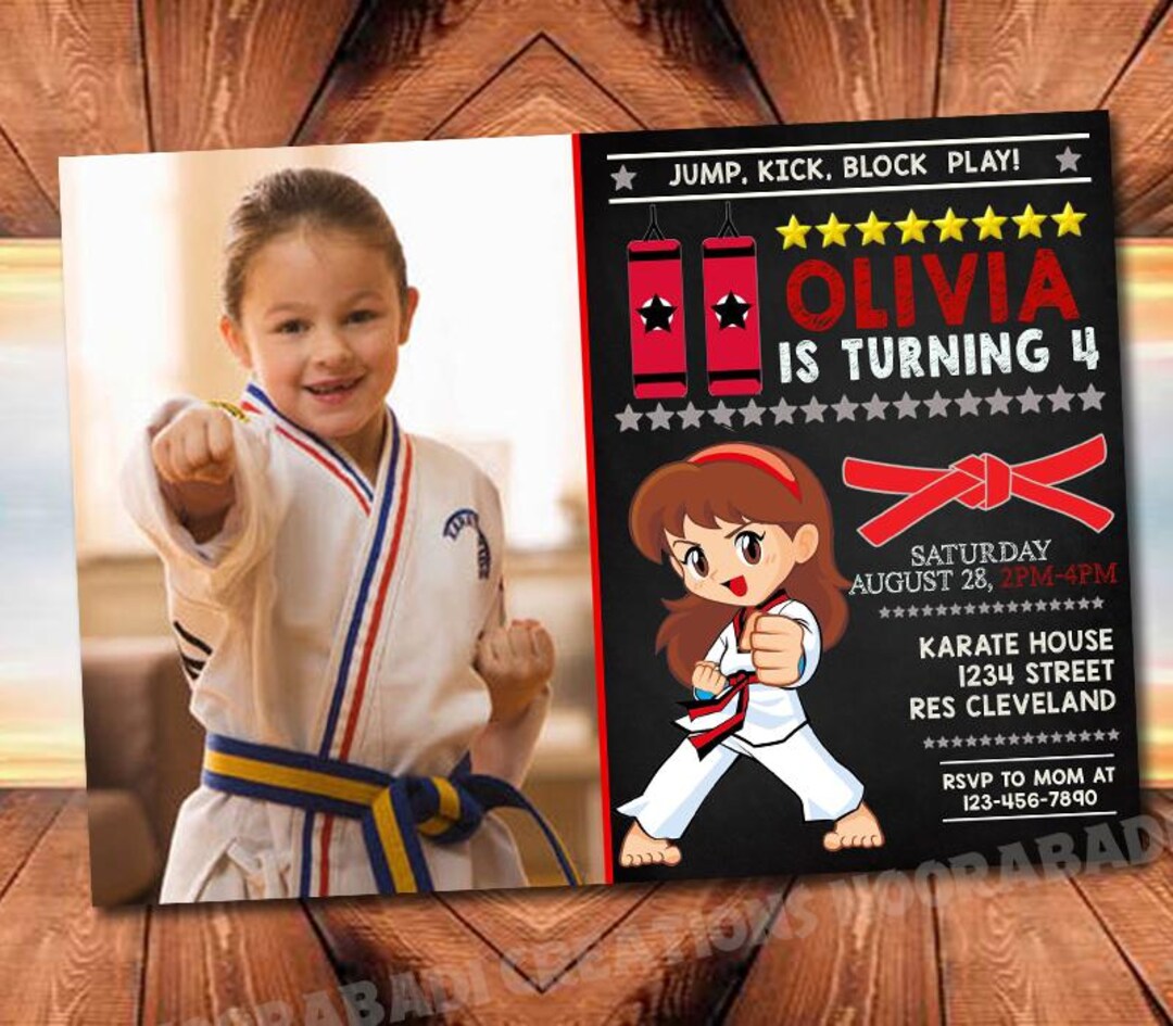 Karate Birthday Invitation , Karate Party Invitation , Karate ...