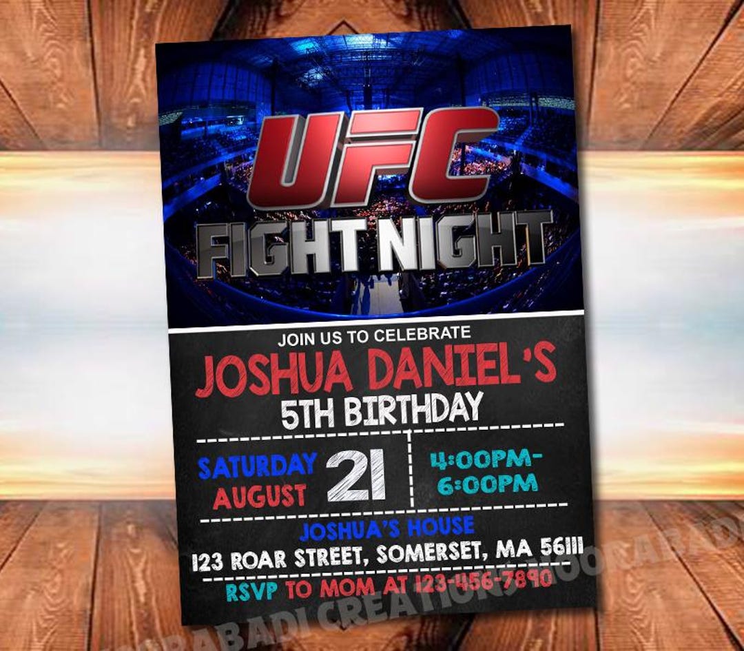 Fighter Birthday Invitation , Fighter Party Invitation , Fighter ...