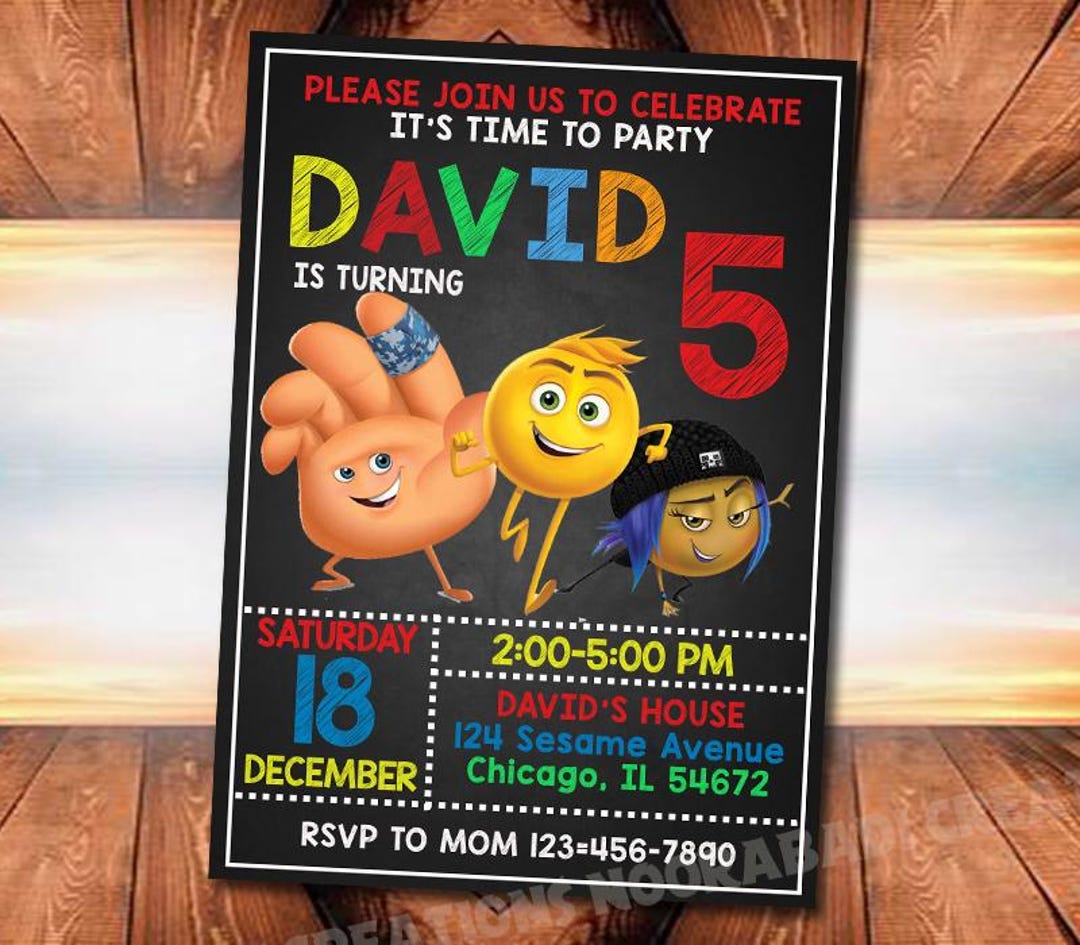 Emoji Birthday Invitation , Emoji Party Invitation , Emoji Invitation ...