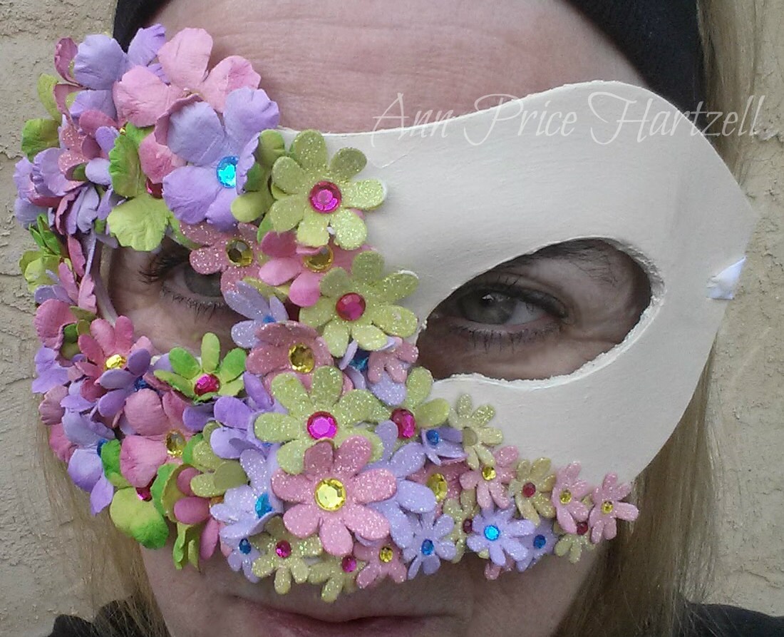Flower Mask Half Mask of Flowers - Etsy